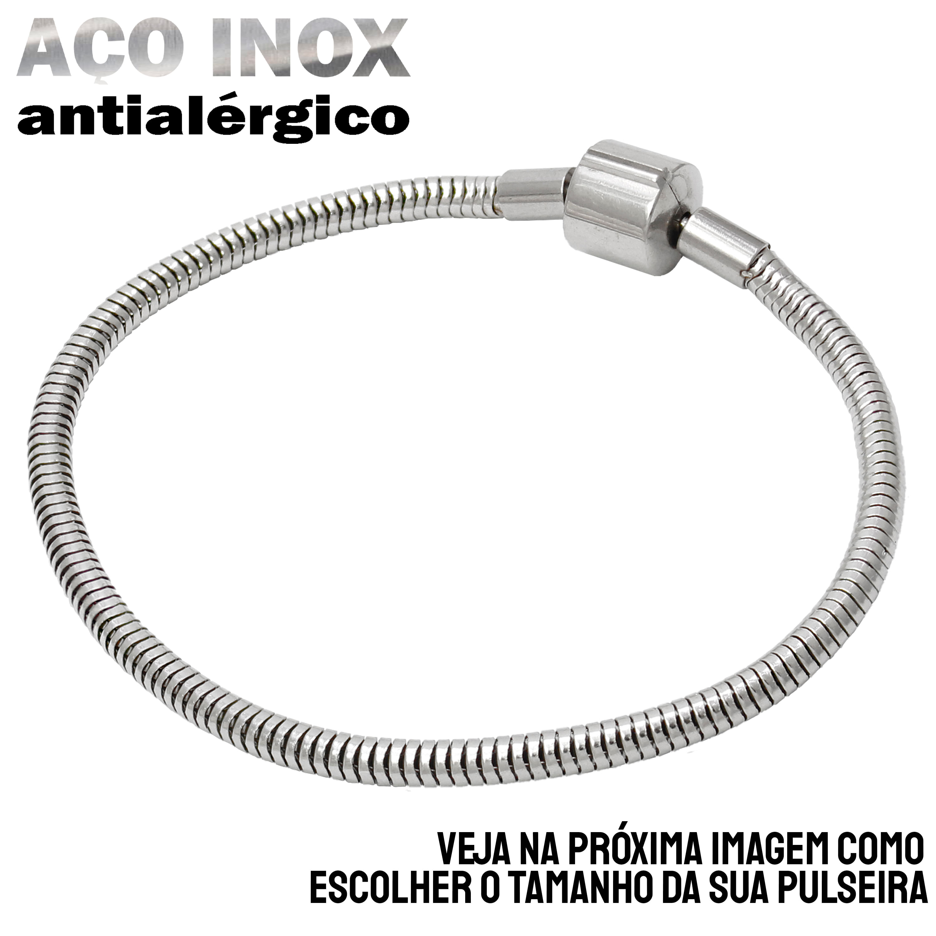 PULSEIRA RÉPLICA PANDORA AÇO-INOX MODELO DE FECHO TRADICIONAL ...